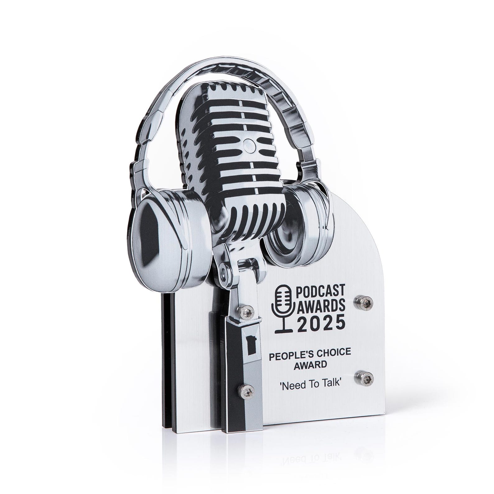 Custom Microphone Award Trophy, Engraved Flexibrass & Acrylic, Unique ...