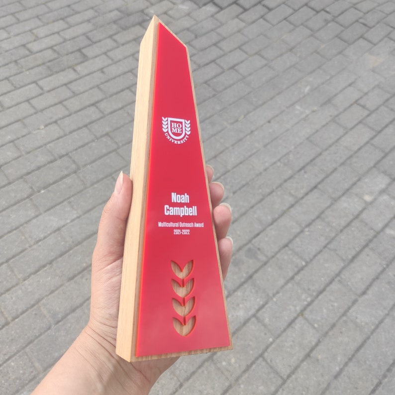 Triangle Wooden Trophy Personalized Plaque Custom - Etsy