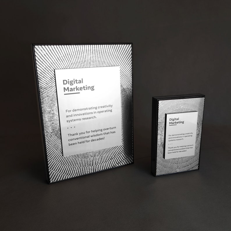 Solid Metal Framed Appreciation Award, Personalized Plaque for Business ...