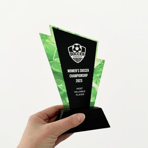 Personalised Wooden and Acrylic Award, Colorful Personalized Soccer ...