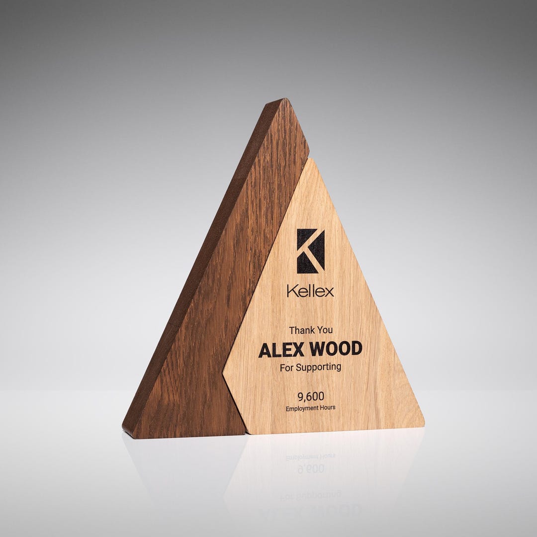 Elegant Triangular Shape Award, Eco-friendly Recognition Prize, Solid ...