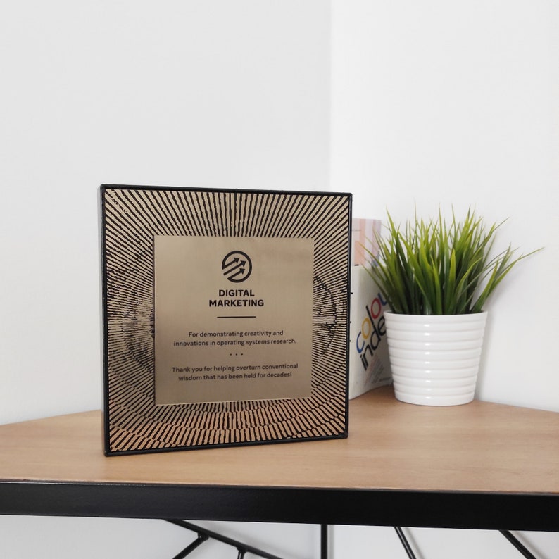 Square Metal Framed Award Bespoke Trophy Coated With UV - Etsy