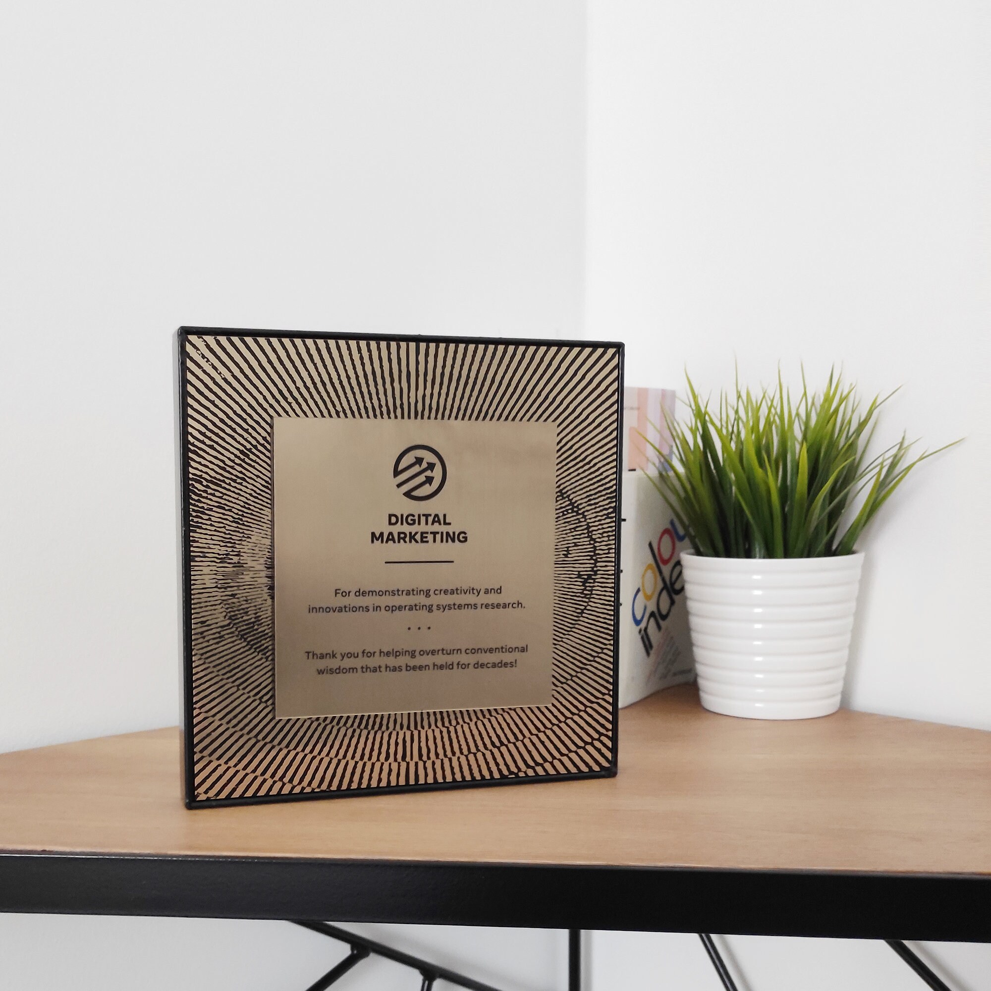 Square Metal Framed Award Bespoke Trophy Coated With UV - Etsy