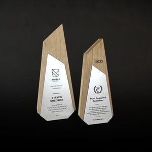 Bespoke Wooden Trophy, Irregular Shaped Award for Best Employee ...