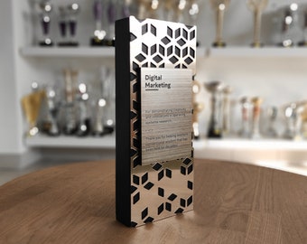 Customizable Square Metal Trophy, Personalized Award Coated With UV ...