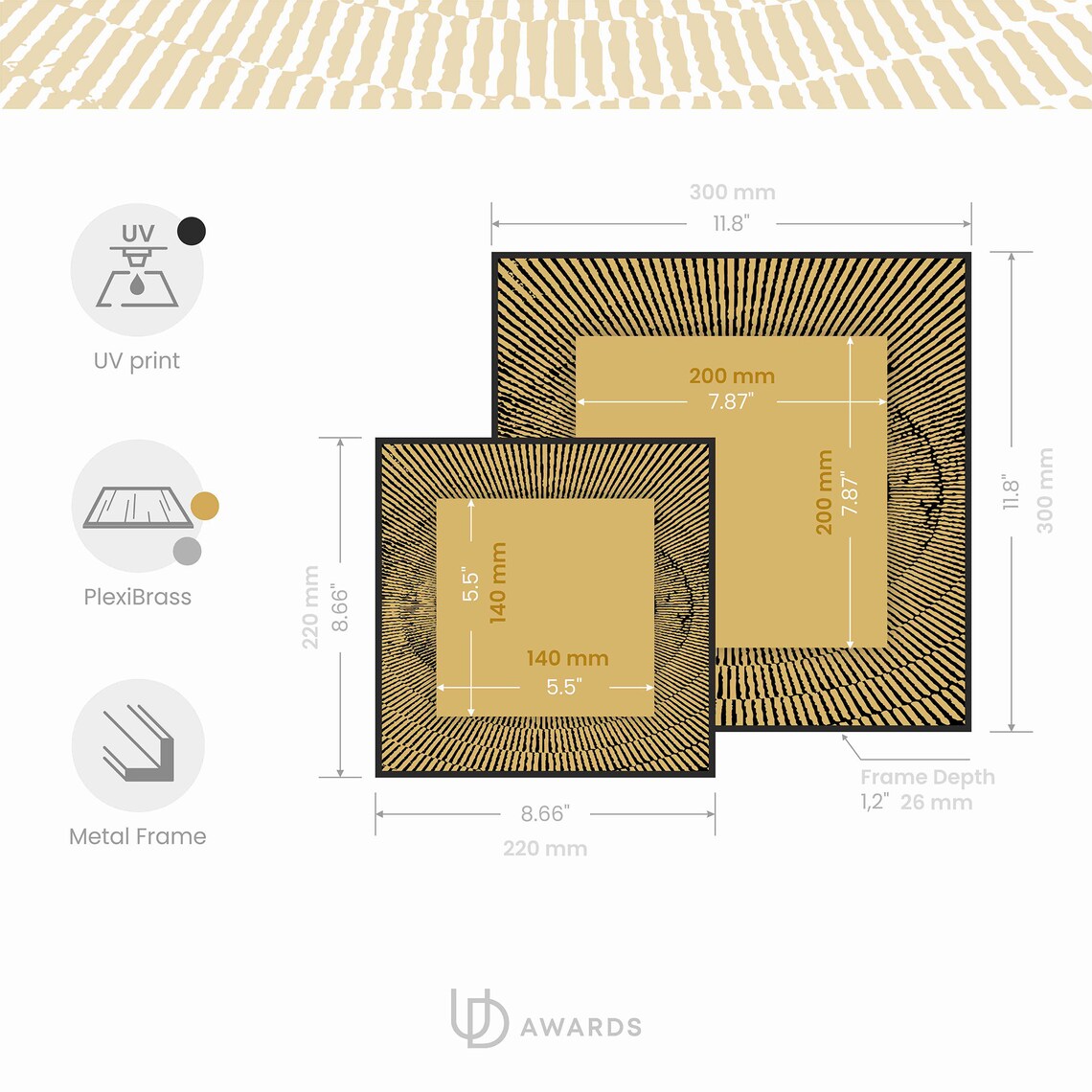Square Metal Framed Award Bespoke Trophy Coated With UV - Etsy