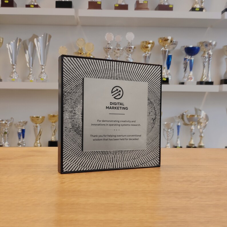 Square Metal Framed Award Bespoke Trophy Coated With UV - Etsy