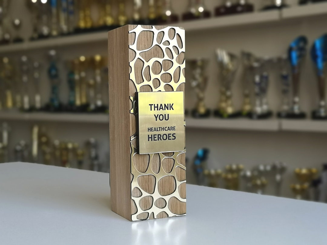 Gold Appreciation Award, Recognition Wood Sign for Heroes, Corporate ...