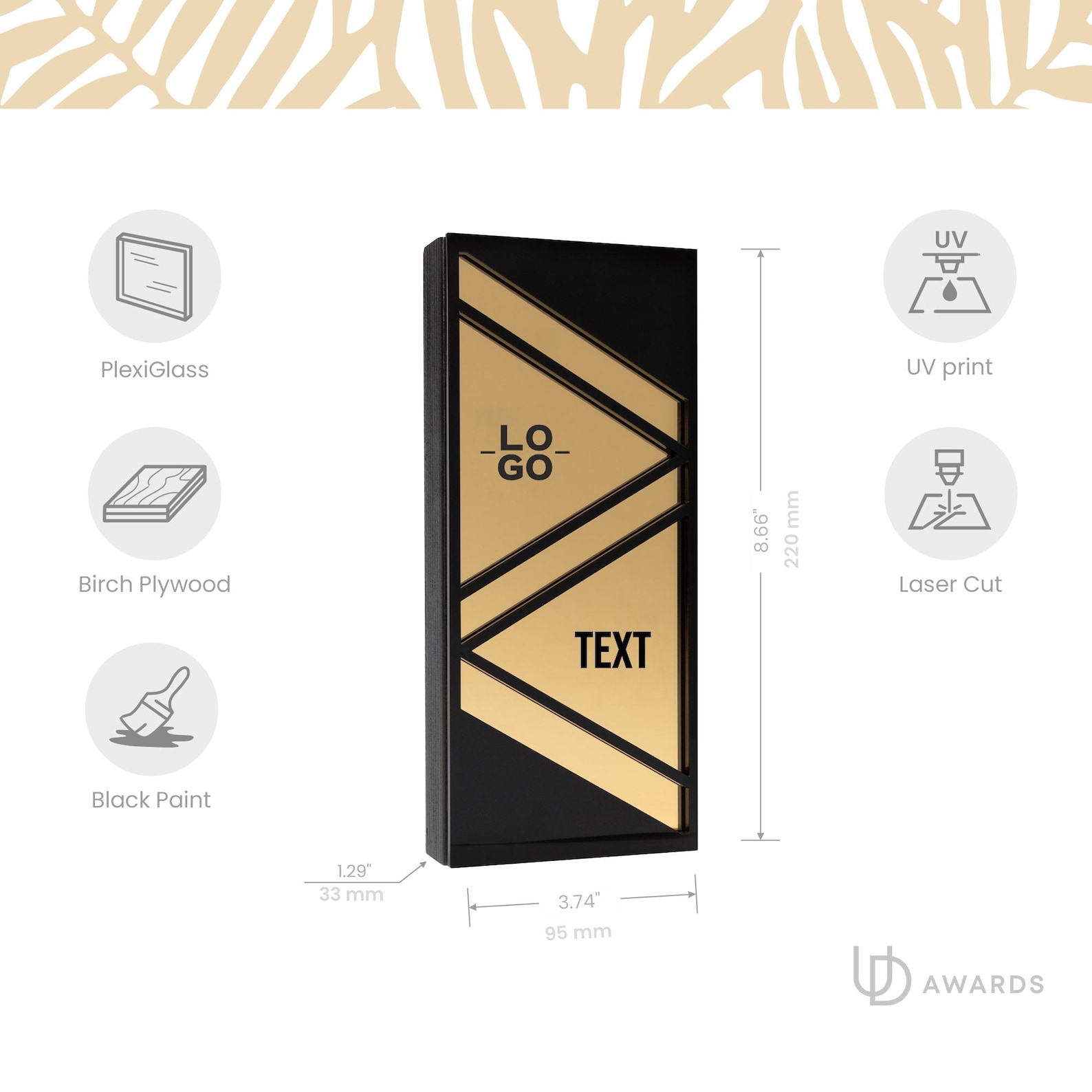 UV Print Acrylic Plywood Trophy, Modern Recognition Award - Etsy