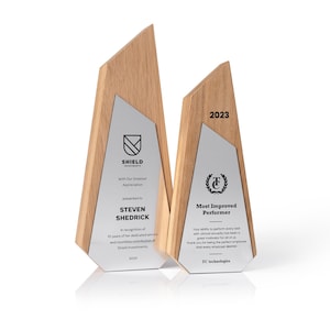 Bespoke Wooden Trophy, Irregular Shaped Award for Best Employee ...