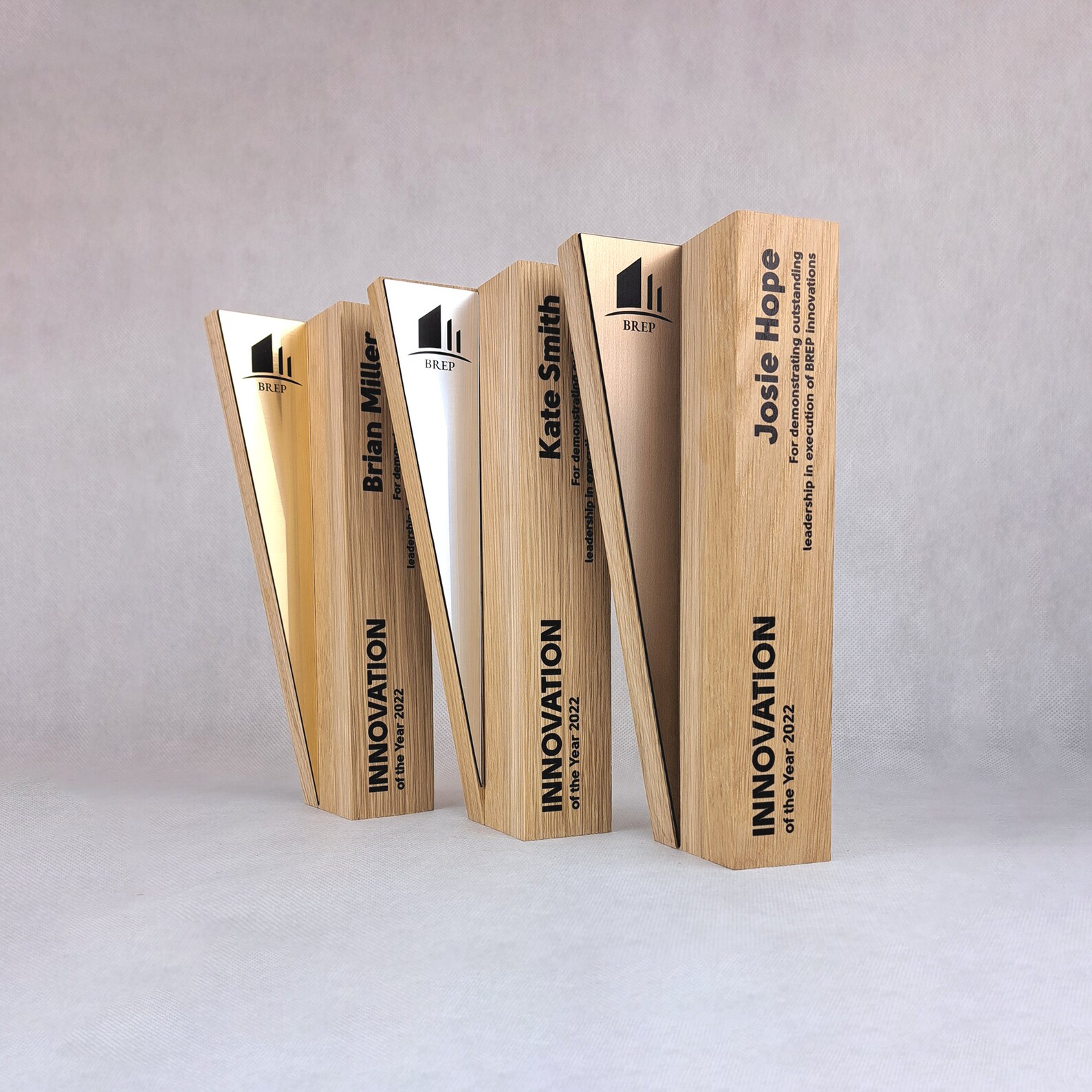 Handcrafted Oak Award, Flexibrass Details, Unique Wooden Trophy - Etsy ...