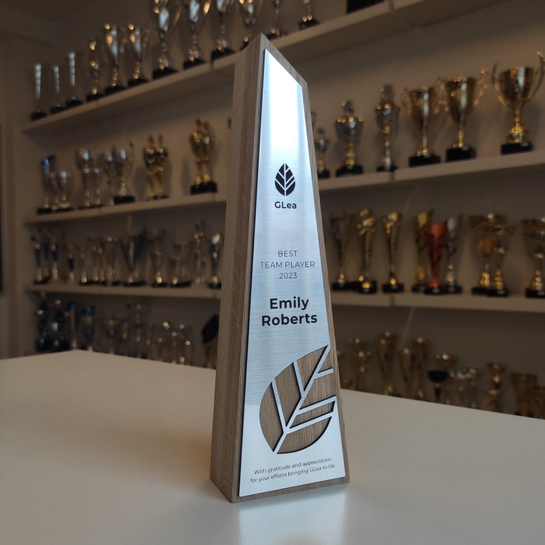 Solid Wood Trophy, Achievement Prize, Bespoke Recognition Award ...