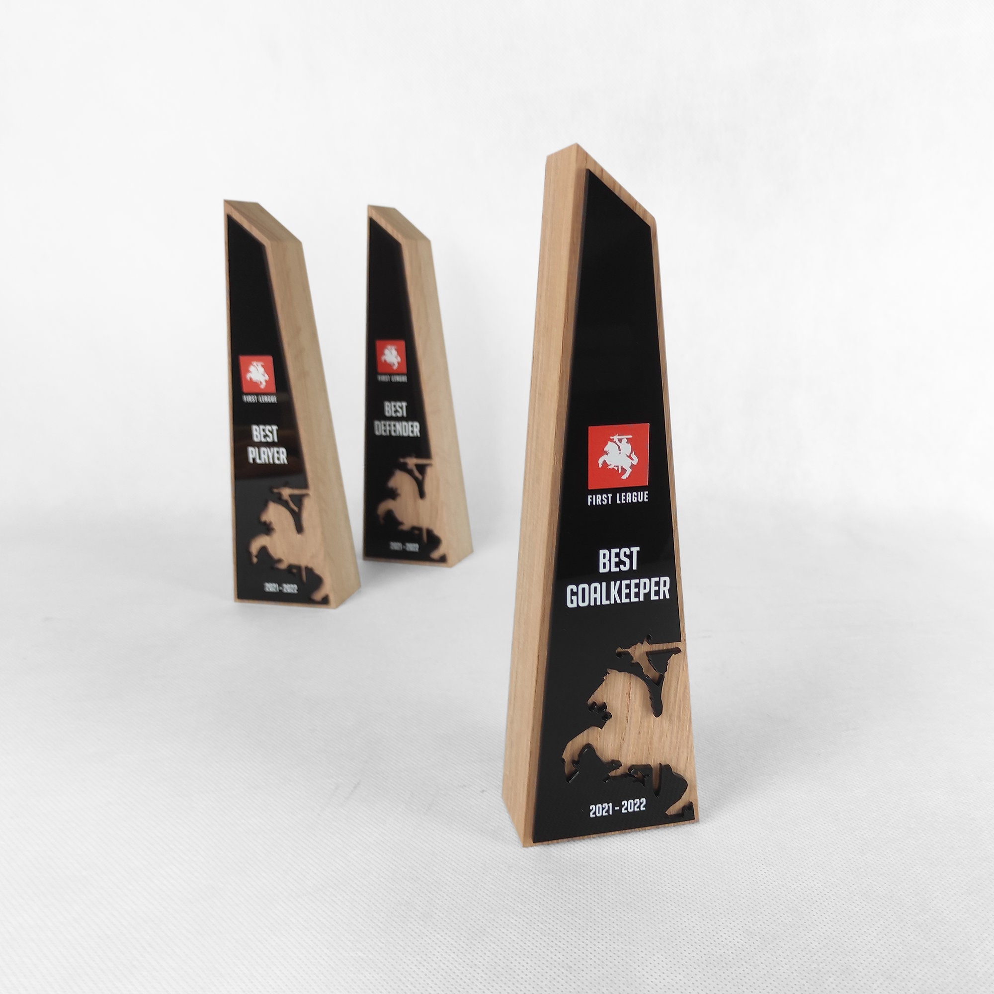Triangle Wooden Trophy Eco Friendly Oak Prize Customizable - Etsy