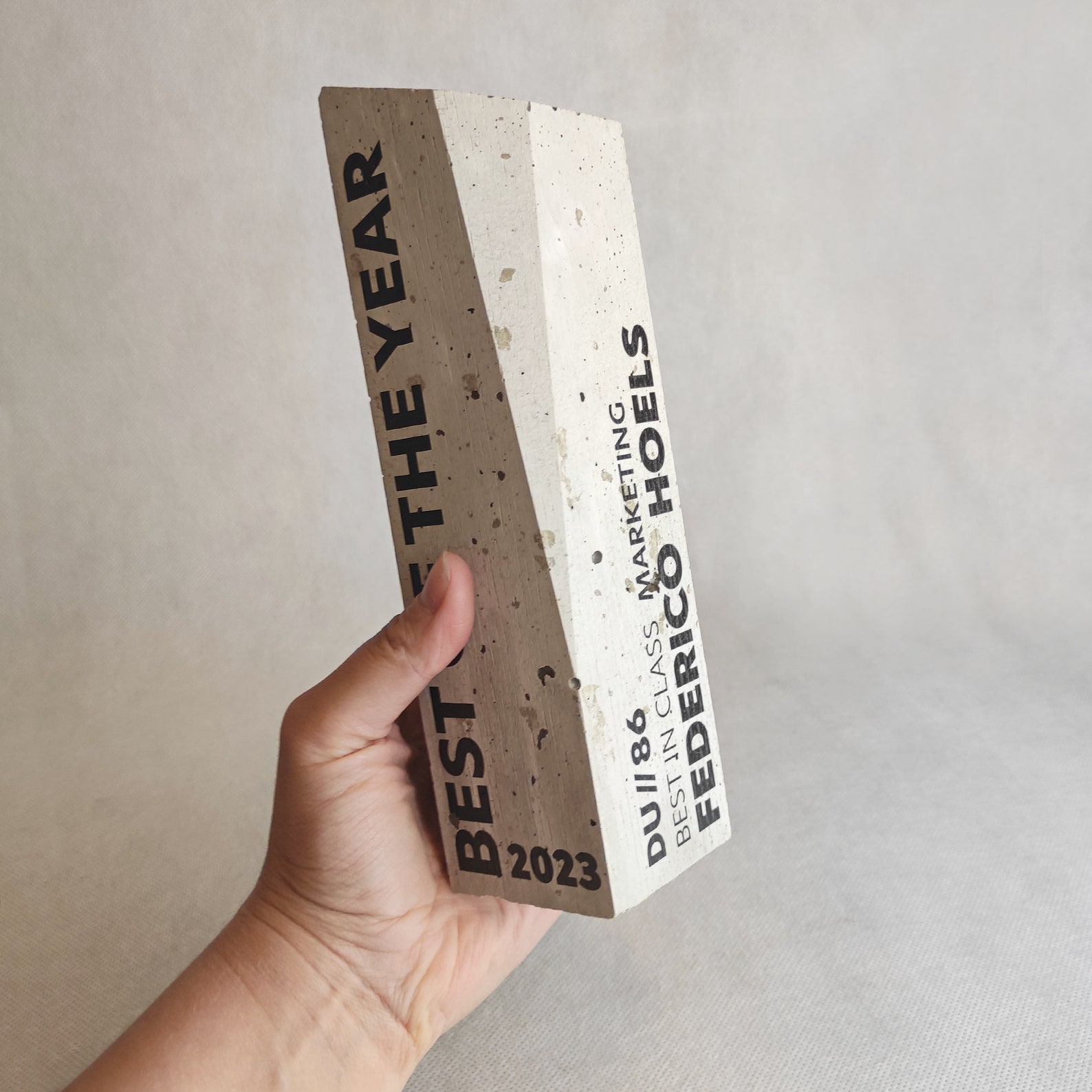 Handmade Trophy Cast From Concrete, Personalized Prize for Best ...