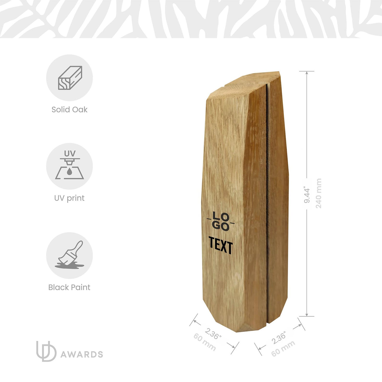 Solid Oak Award Trophy, UV Print, Eco-friendly Gift - Etsy