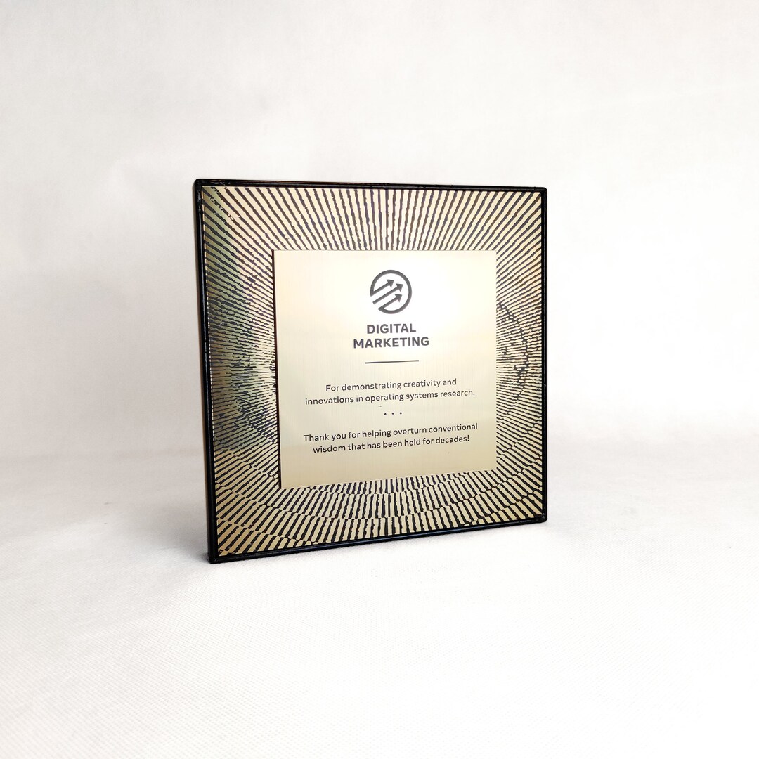 Square Metal Framed Award, Bespoke Trophy Coated With UV Printing ...