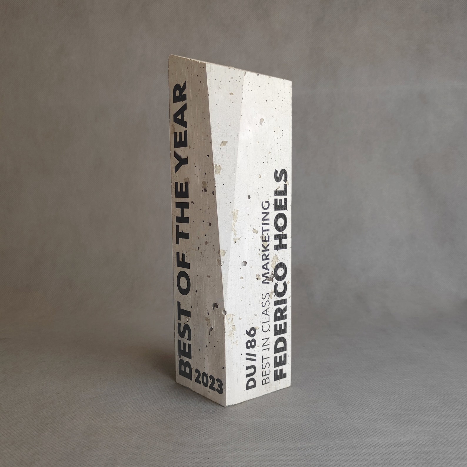 Handmade Trophy Cast From Concrete, Personalized Prize for Best ...