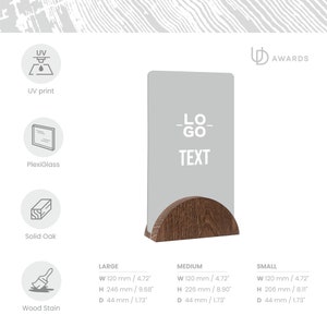 Custom Rectangle Acrylic Trophy With UV Print and Oak Base, UV Printed ...