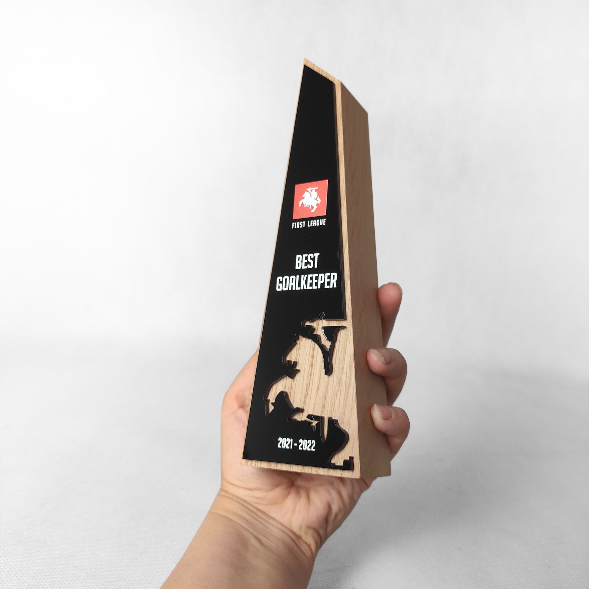 Triangle Wooden Trophy Eco Friendly Oak Prize Customizable - Etsy