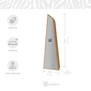 Triangular Personalized Trophy, Pure Oak Award, Bespoke Recognition ...
