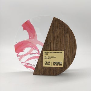 Round Solid Oak Trophy, High Quality Handmade Oak Award for the Best ...