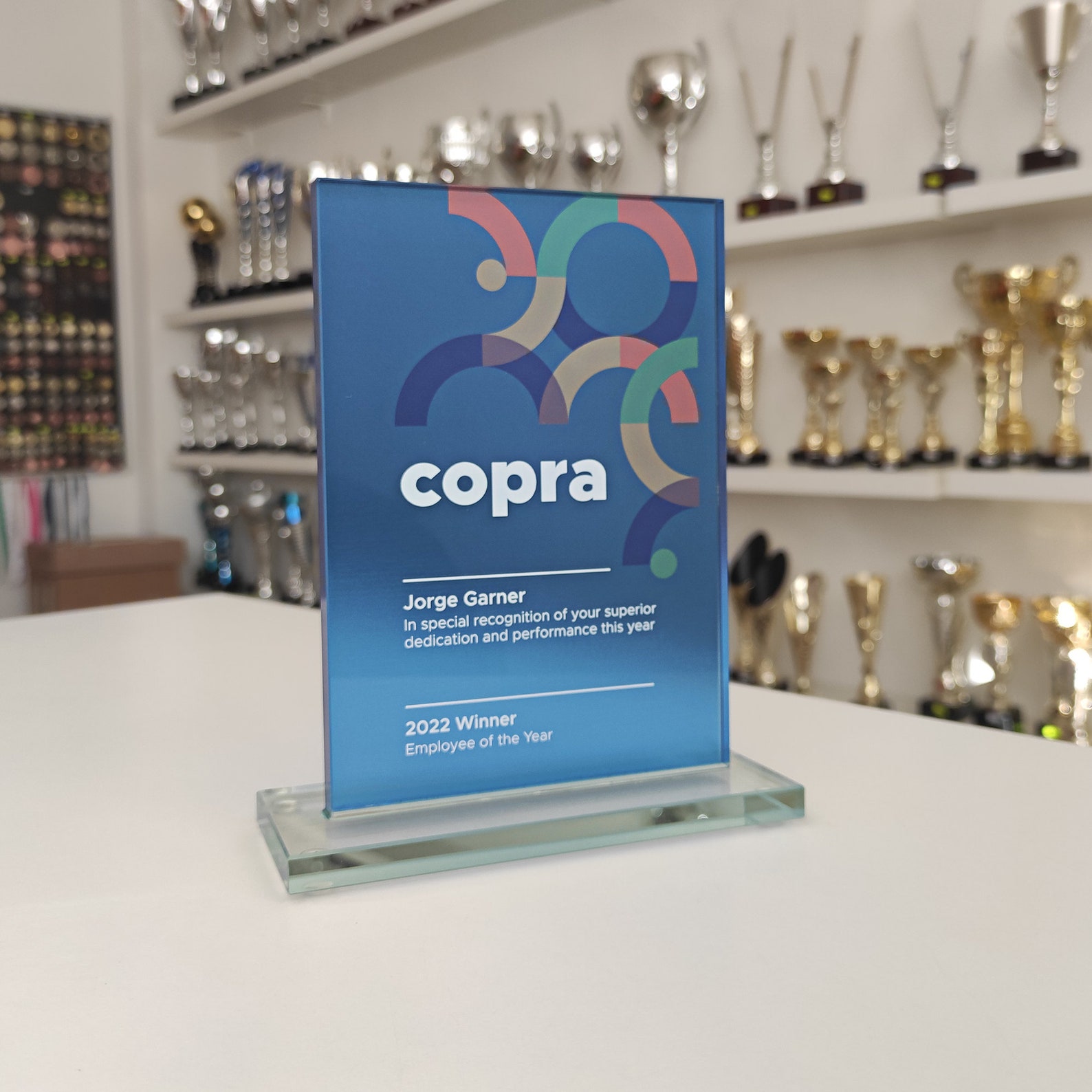 UV Printed Glass Award, Personalized Corporate Gift - Etsy
