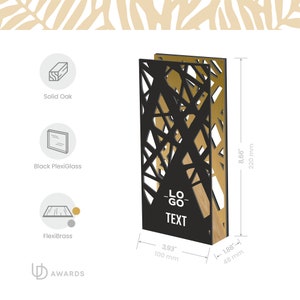 Modern and Unique Bespoke Trophy, Solid Oak and Acrylic Prize for ...