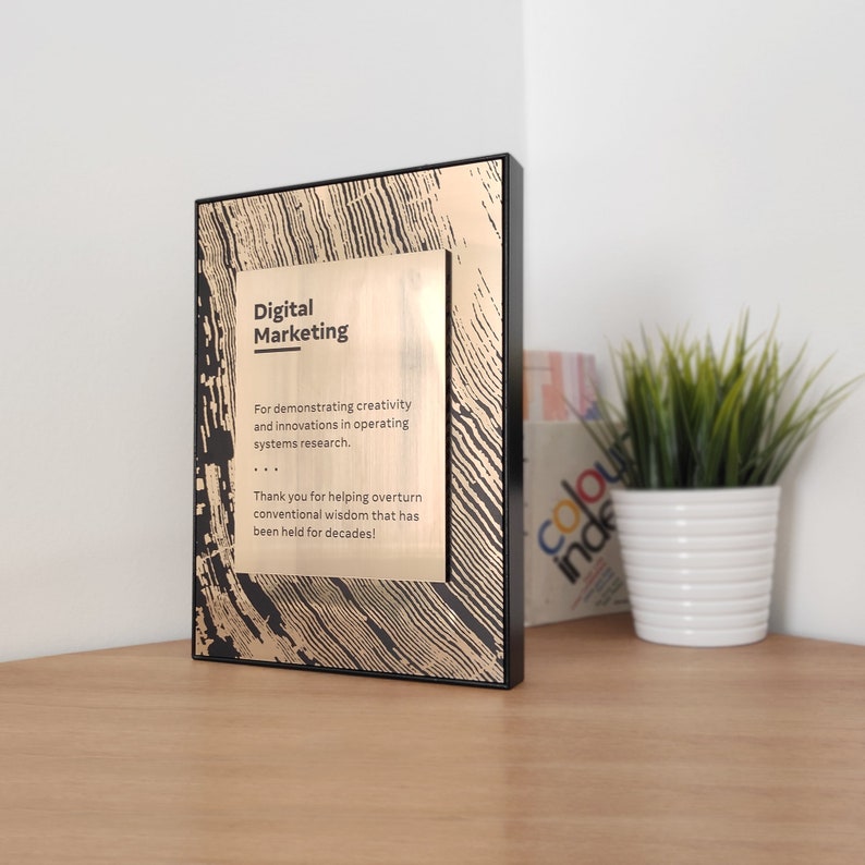 Metal Framed Appreciation Award, Personalized Plaque for Business ...