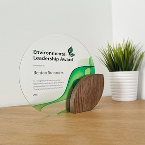 Round Shaped Acrylic Trophy, Appreciation Award Decorated With UV ...