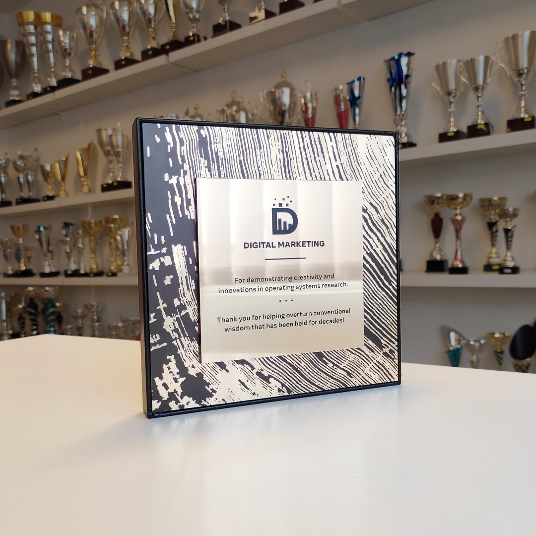 Metal Framed Customizable Trophy, Personalized Award Combined With ...