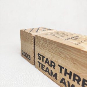 Handmade Oak Trophy Decorated With Black UV Printing on Two Sides ...