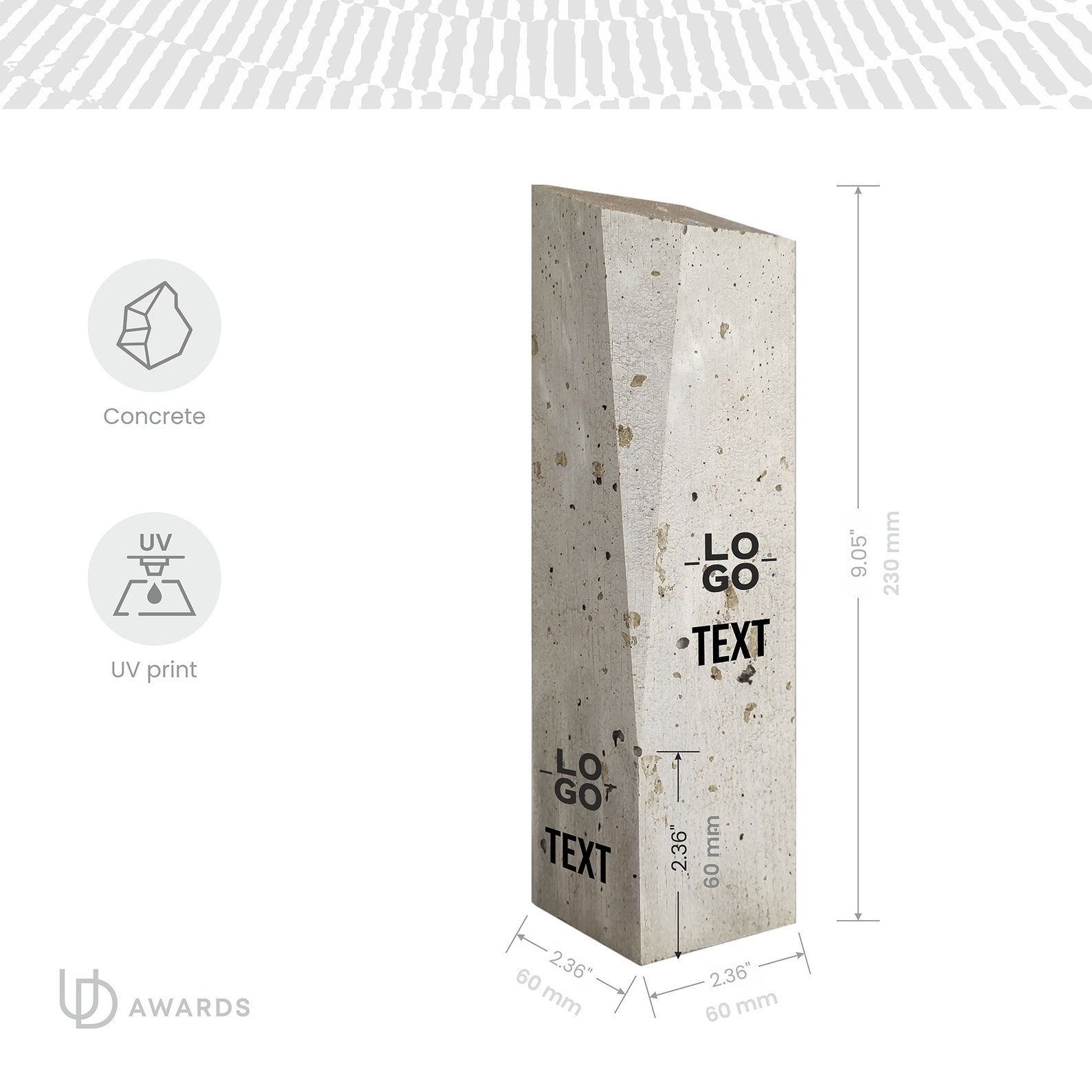 Handmade Trophy Cast From Concrete, Personalized Prize for Best ...