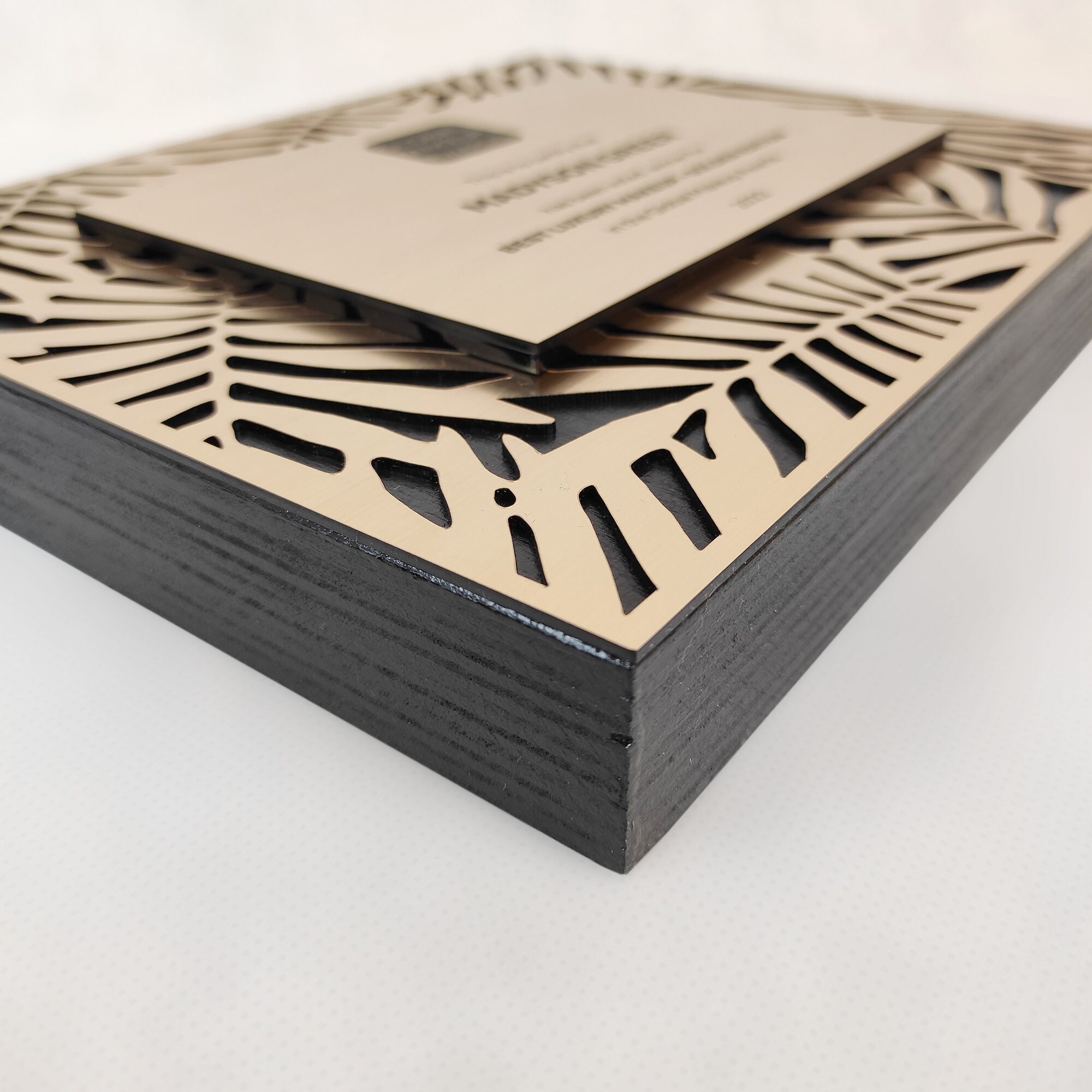 Wooden Engraved Plaque Golden Custom Recognition Award - Etsy Canada