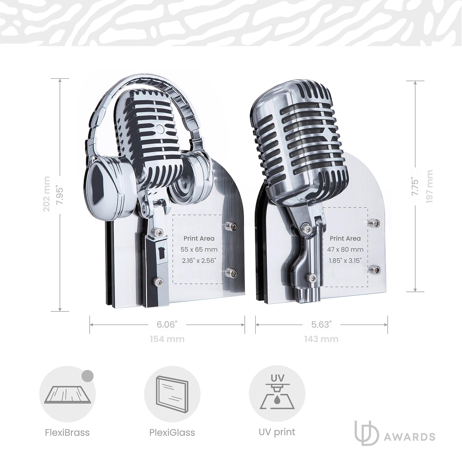 Custom Microphone Award Trophy, Engraved Flexibrass & Acrylic, Unique ...
