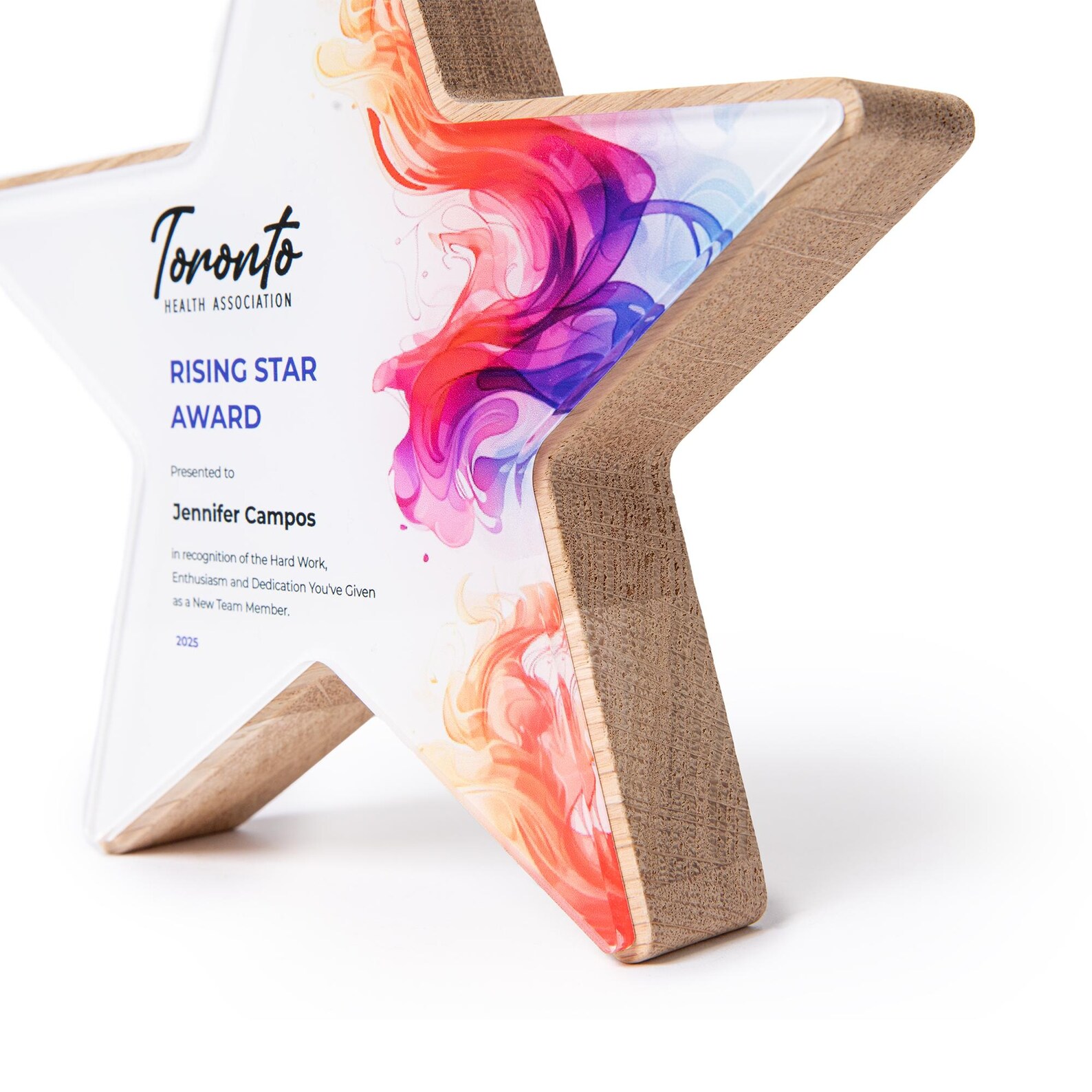 Personalized Solid Oak Star Award, Corporate Recognition Trophy - Etsy