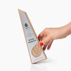 Triangular Personalized Trophy, Pure Oak Award, Bespoke Recognition ...