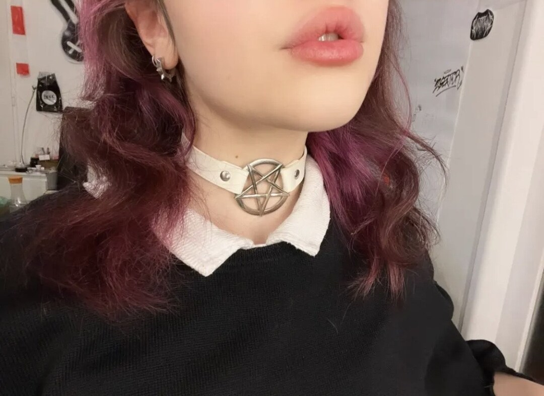 Pentagram Choker, Pentagram Collar, Witch Jewelry, Lucifer Pentagram ...