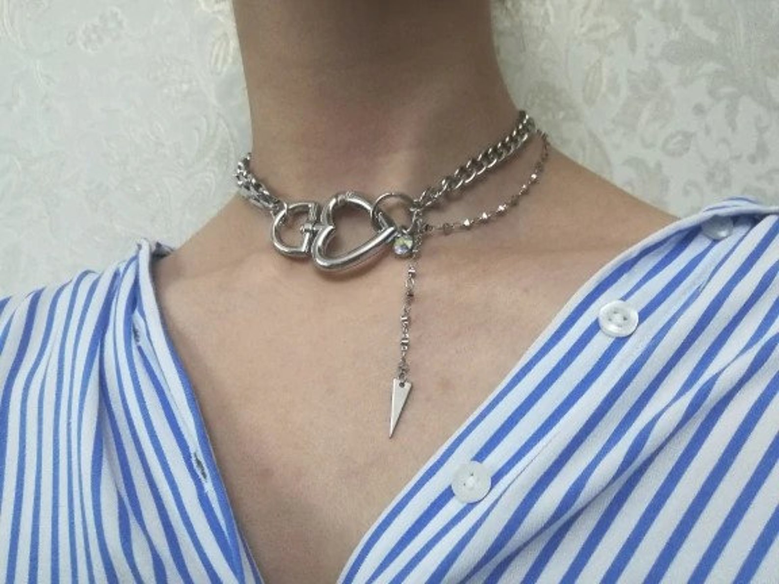 Cute Heart Choker Heart Collar Layering Necklace Choker - Etsy