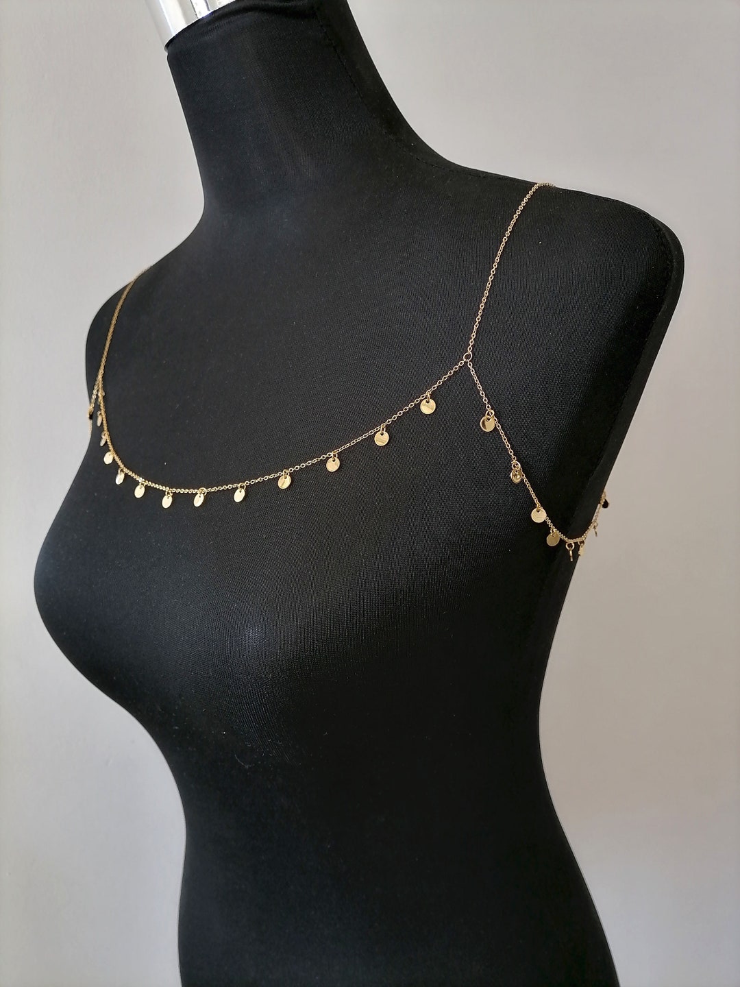 Coin Shoulder Chain,gold Disc Shoulder Chain,wedding Bridal Shoulder ...