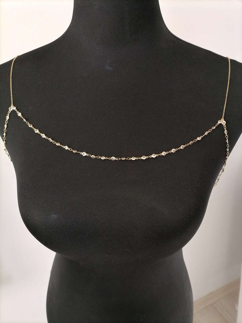 Shoulders Chain,body Jewelry,multiple Bezel Cz Stone Body Chain ...