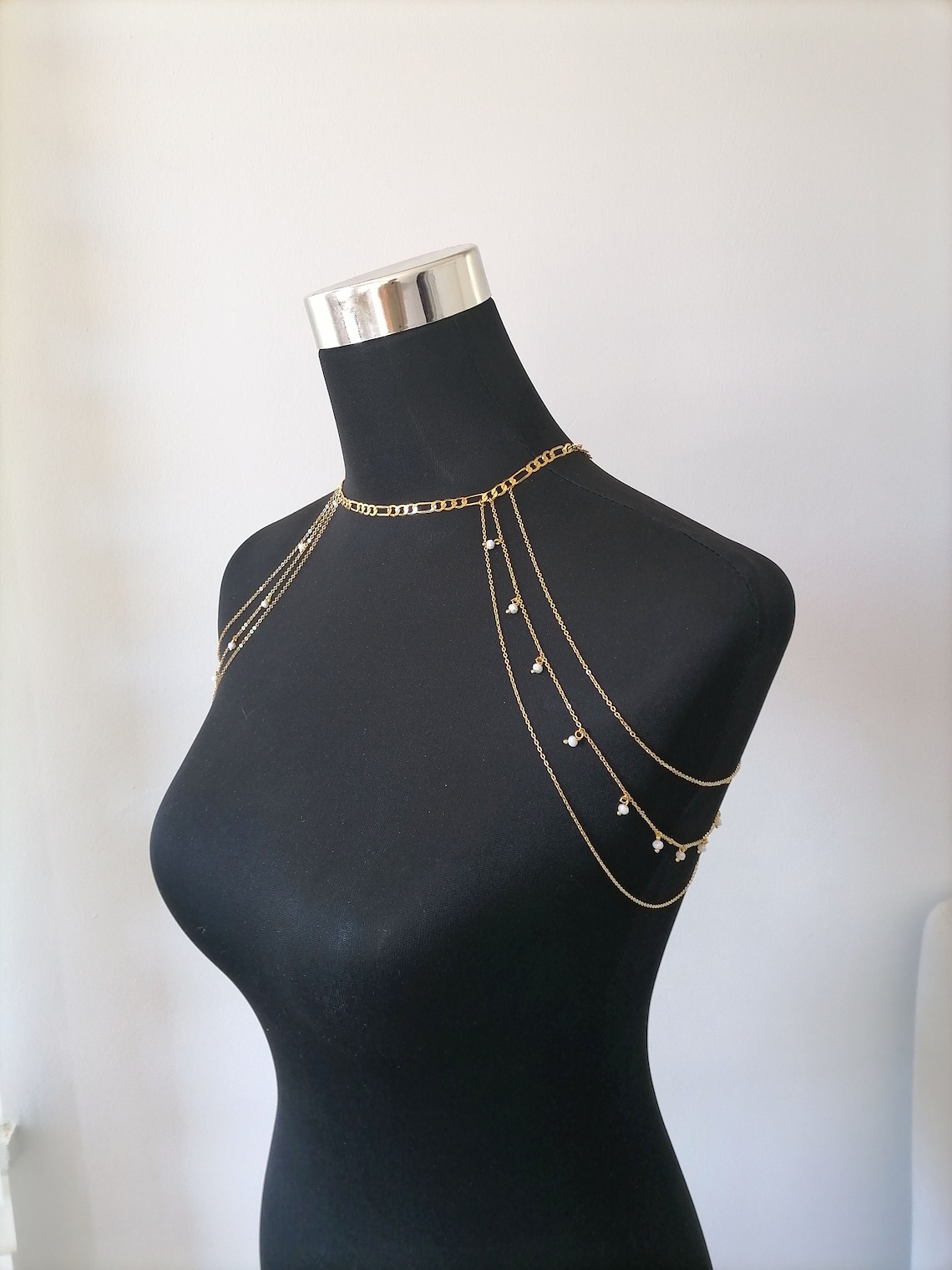 Shoulders Chain,shoulders Beads Chain,body Jewelry, Body Chain,layered ...