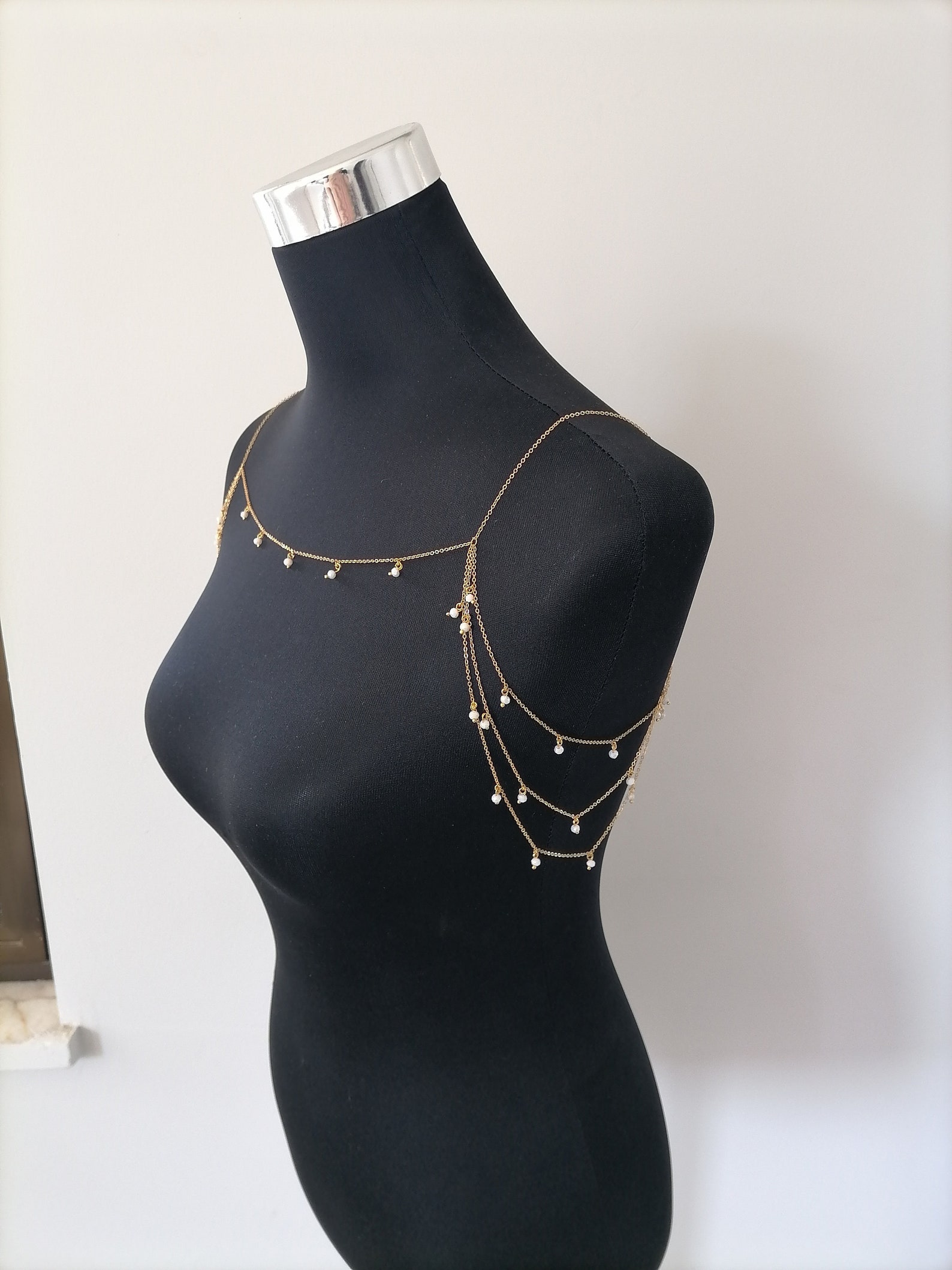 Shoulders Chain,body Jewelry,shoulders Beads Chain, Body Chain,layered ...