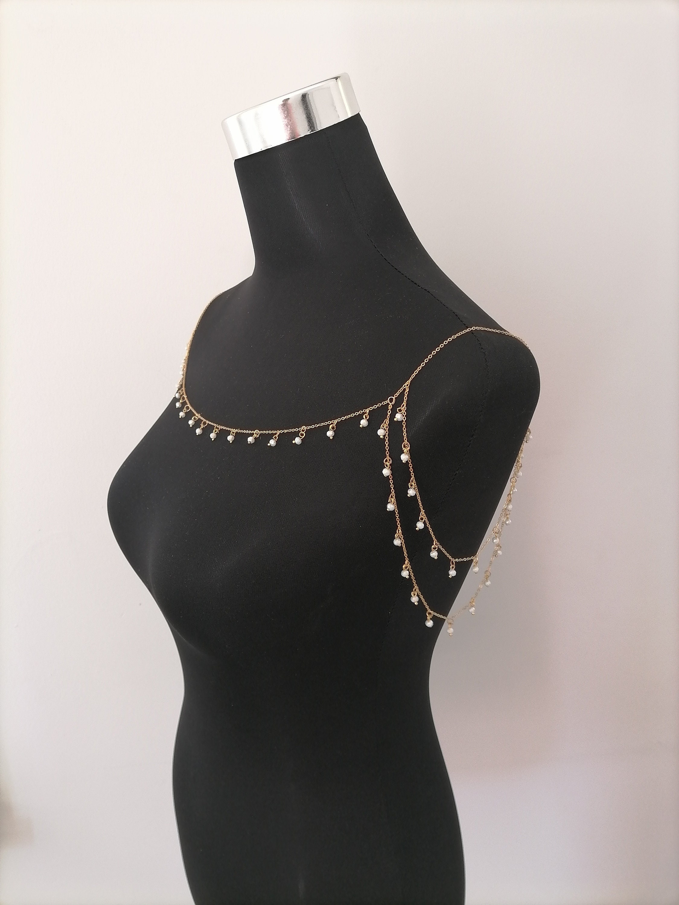 Shoulders Chain,body Jewelry,shoulders Beads Chain, Body Chain,layered ...