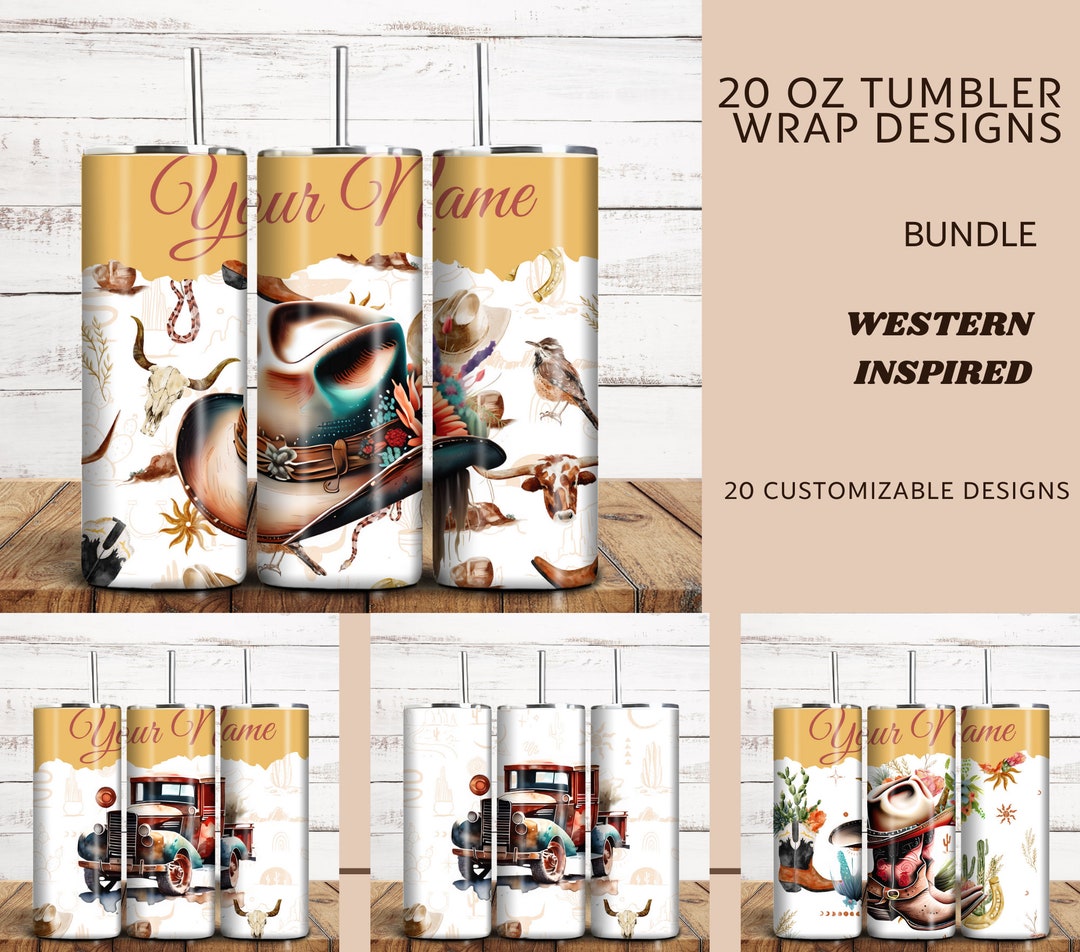 Cowboy Rodeo Tumbler Design PNG Bundle -western Theme Tumbler Wrap 20 ...