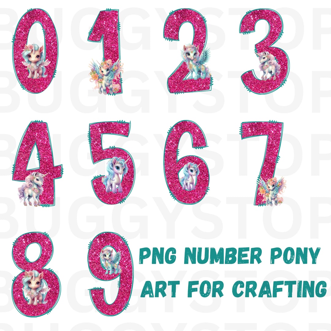 Pony Birthday Number PNG Horse Theme Party Decor for a Magical ...