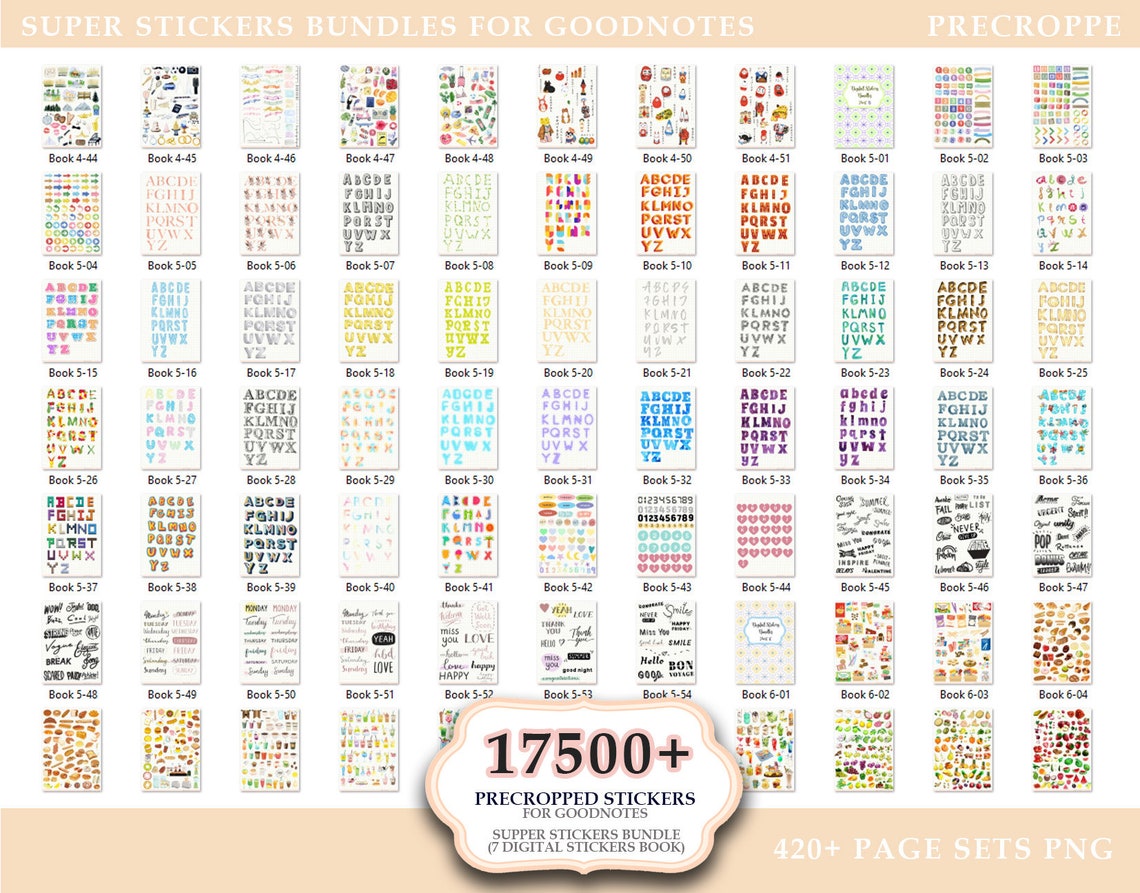 17500 Pre-cropped Digital Planner Stickers Super Bundle 7 - Etsy