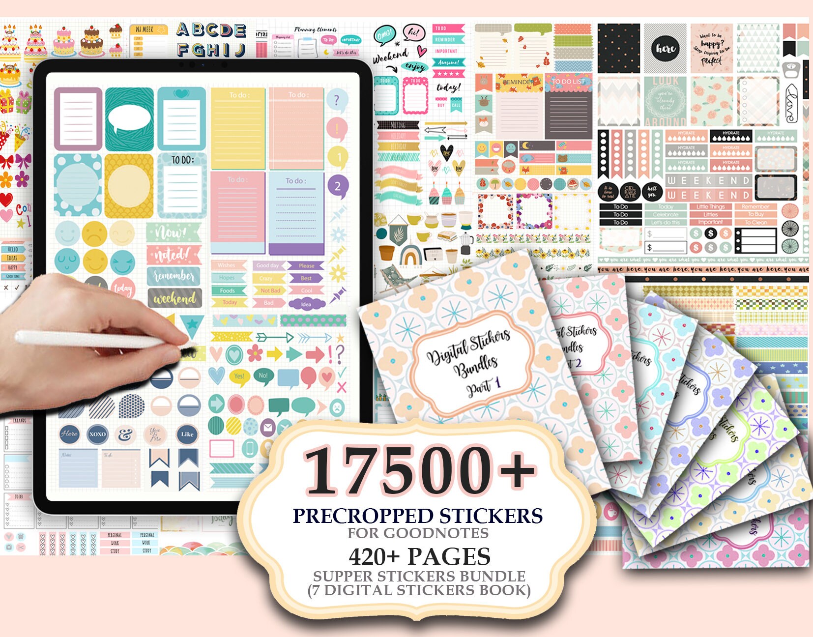 17500 Pre-cropped Digital Planner Stickers Super Bundle 7 - Etsy