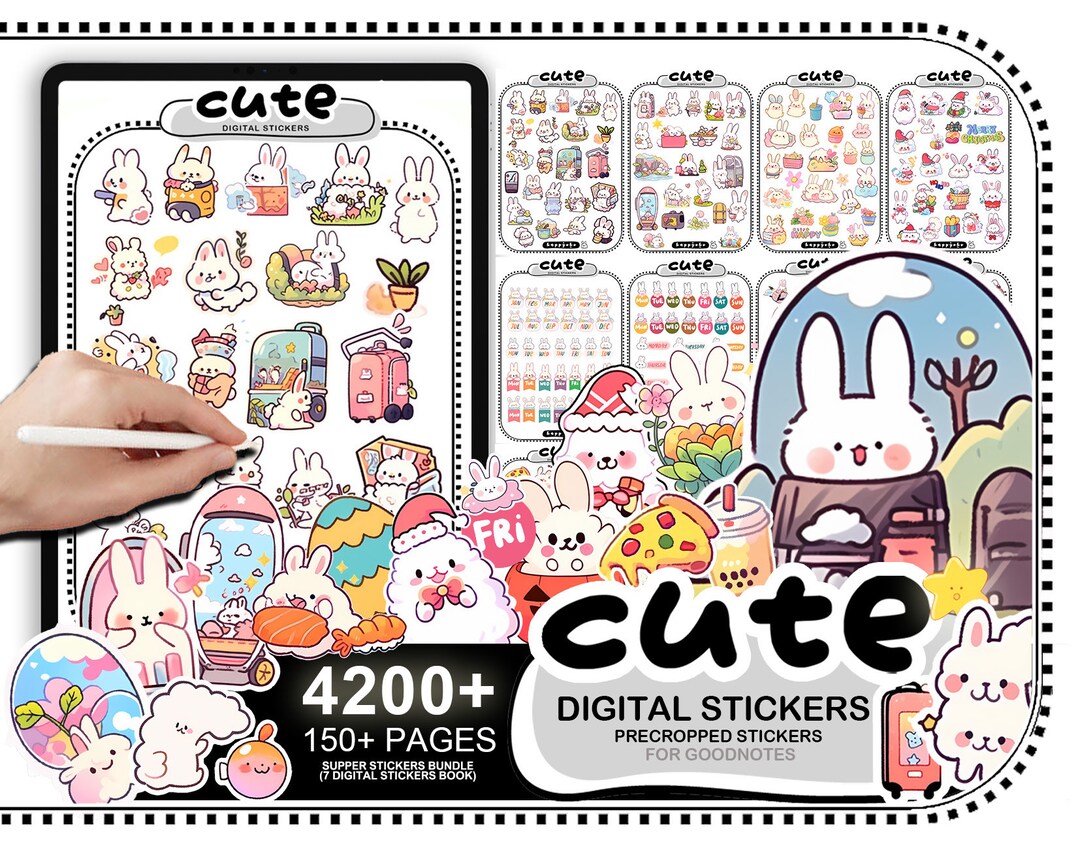 4200+ Super Cute| Pre-cropped Digital Planner Stickers Super Bundle ...