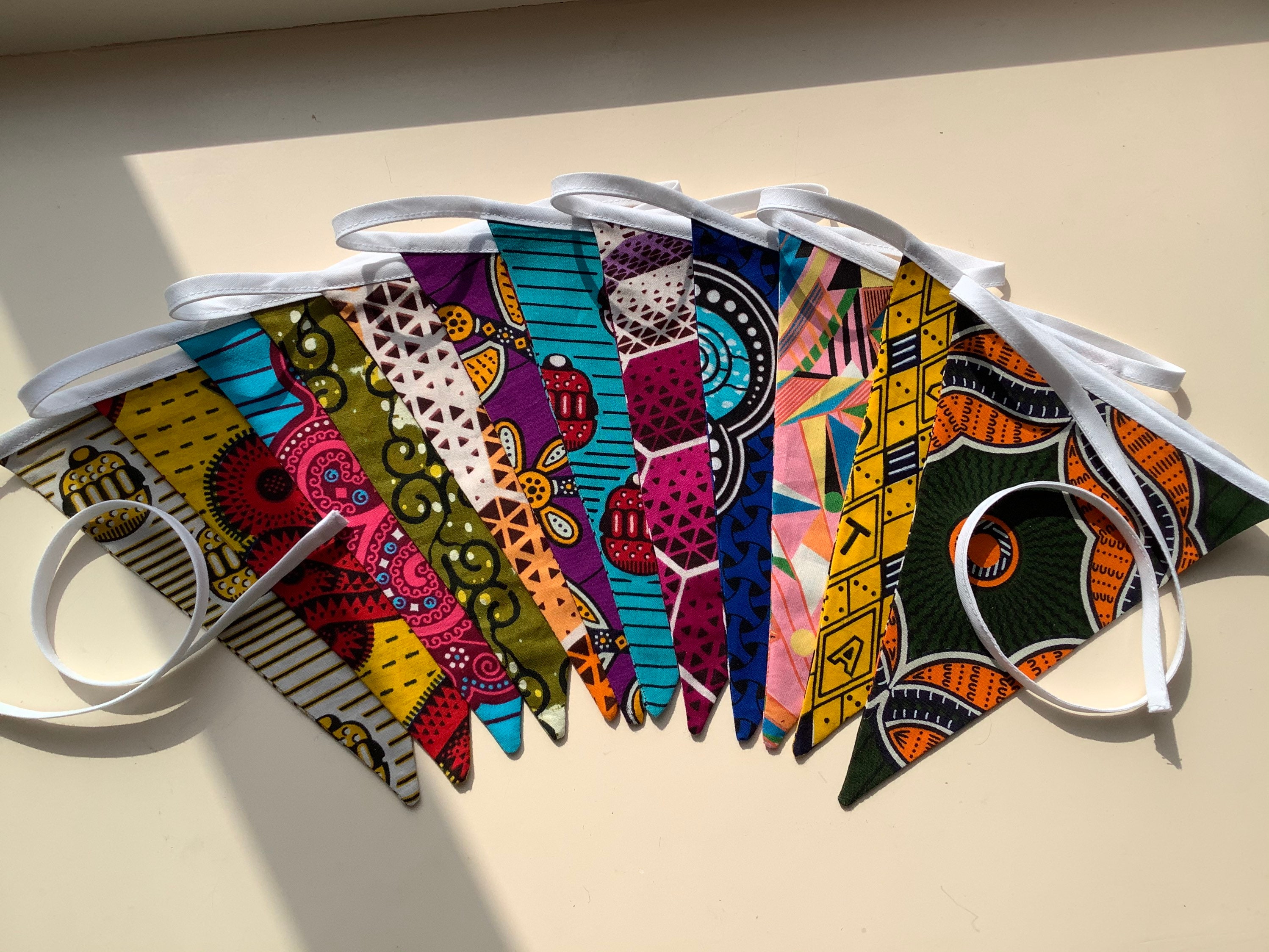 Fabric Garlands | Fabric Bunting African Wax Fabric - Etsy