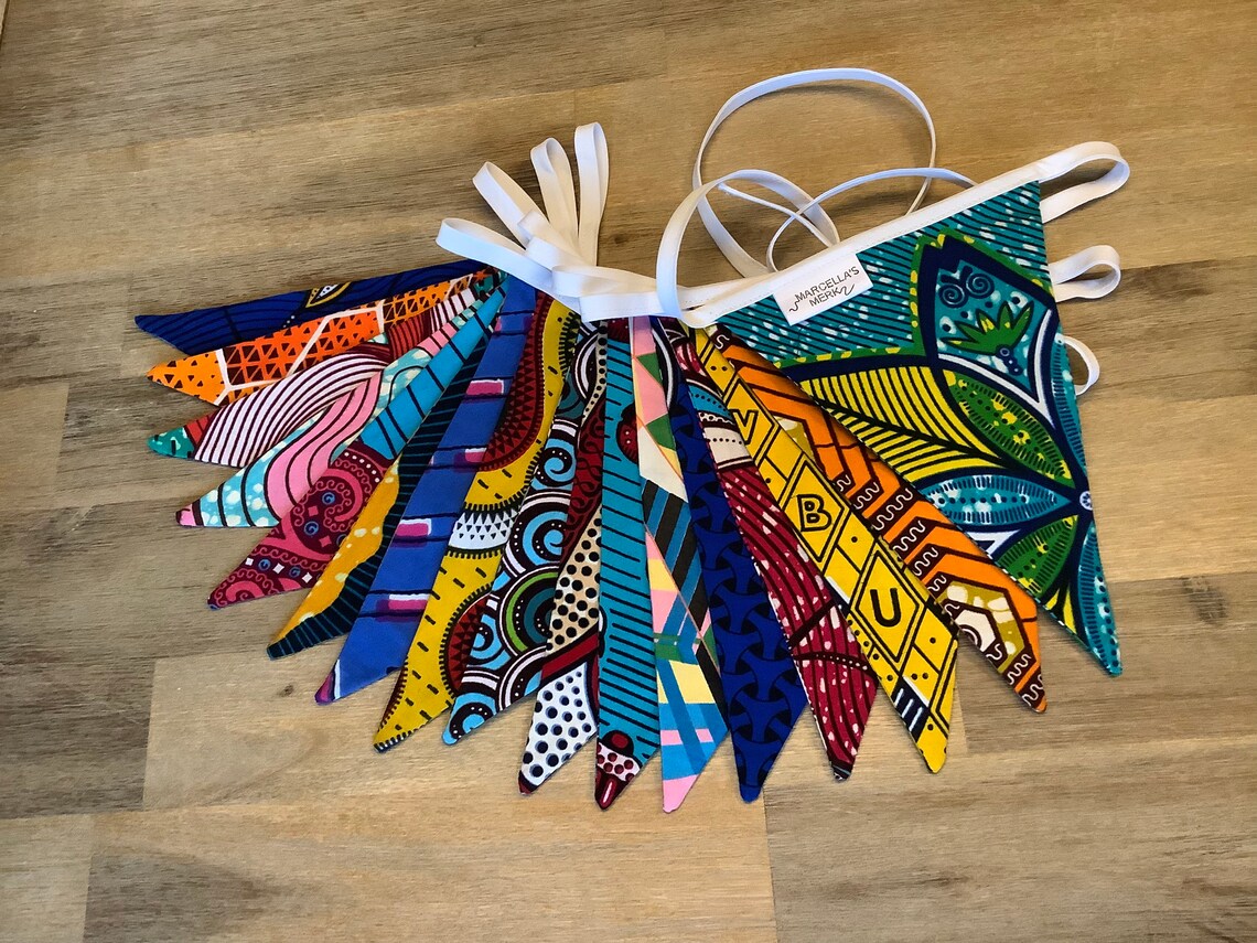 Fabric Garlands | Fabric Bunting African Wax Fabric - Etsy